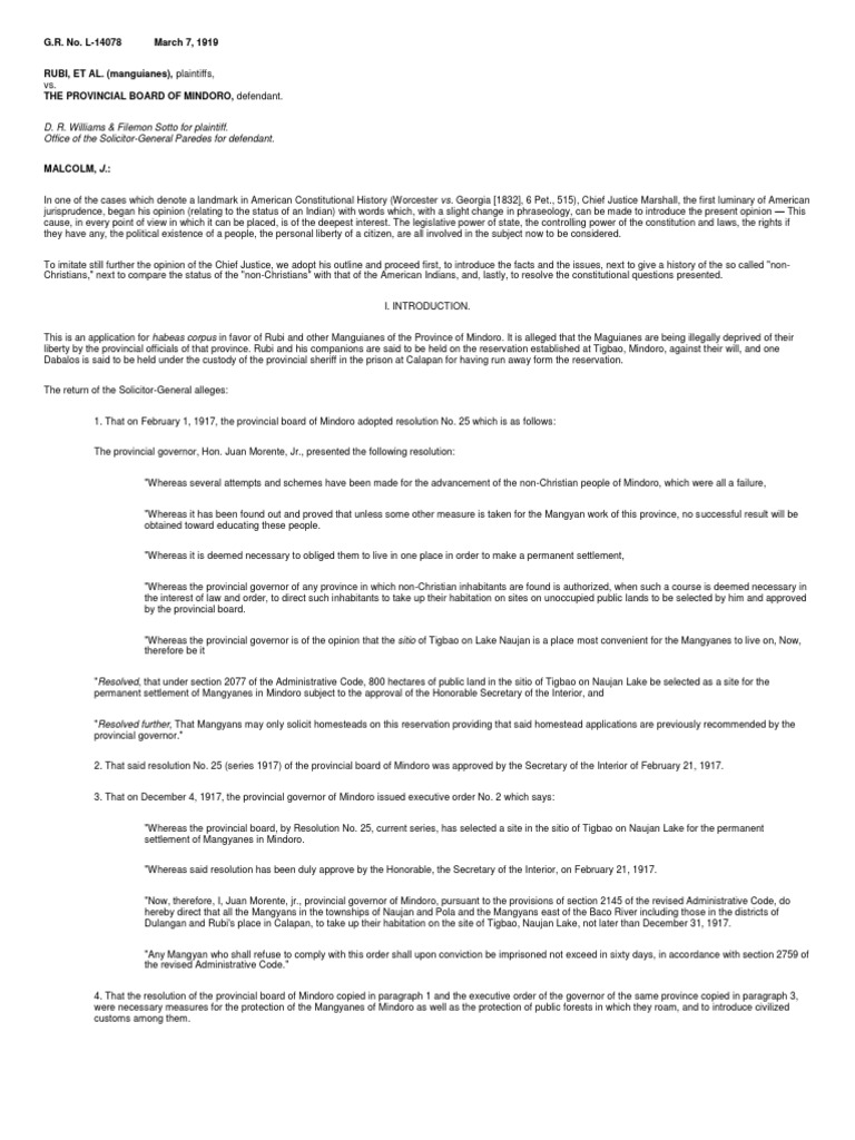 D. R. Williams & Filemon Sotto For Plaintiff. Office of The Solicitor ...