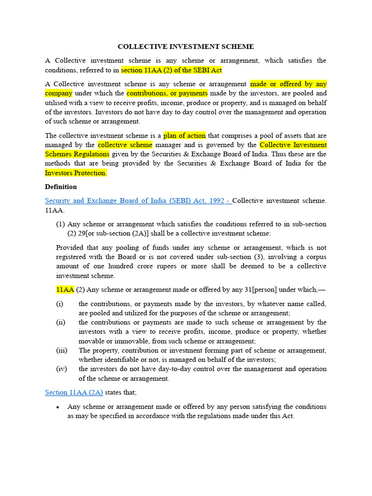 Collective Investment Scheme | PDF | Investment Fund | Investing