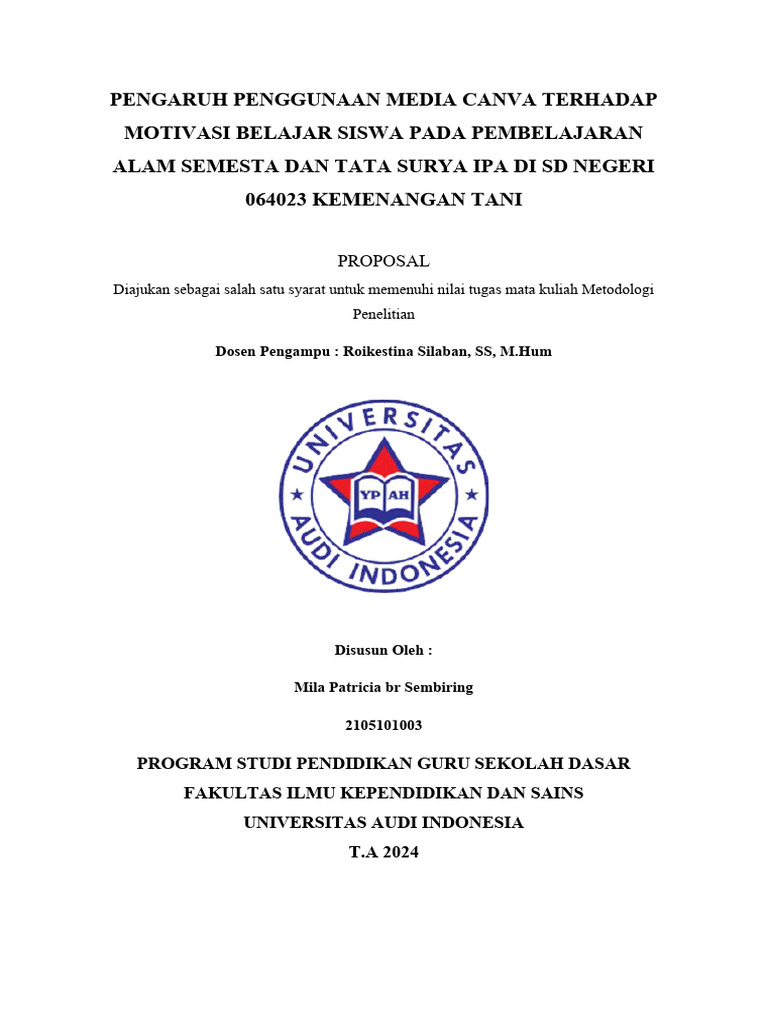 Proposal Metopel | PDF