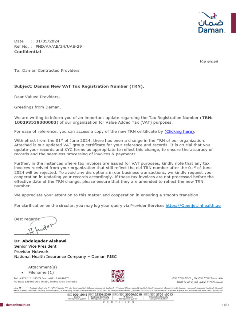 PND - AA - AE - 24 - UAE-29 - Daman New VAT Tax Registration Number ...
