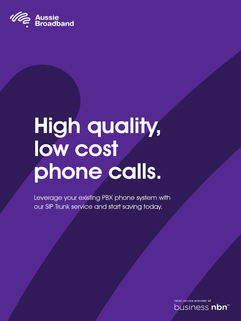Aussie Broadband SIP Trunk Brochure | Download Free PDF | Session Initiation Protocol | Internet
