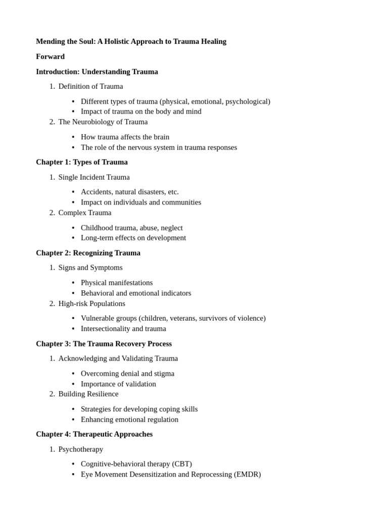Mending the Soul Chapters | Download Free PDF | Psychological Trauma ...