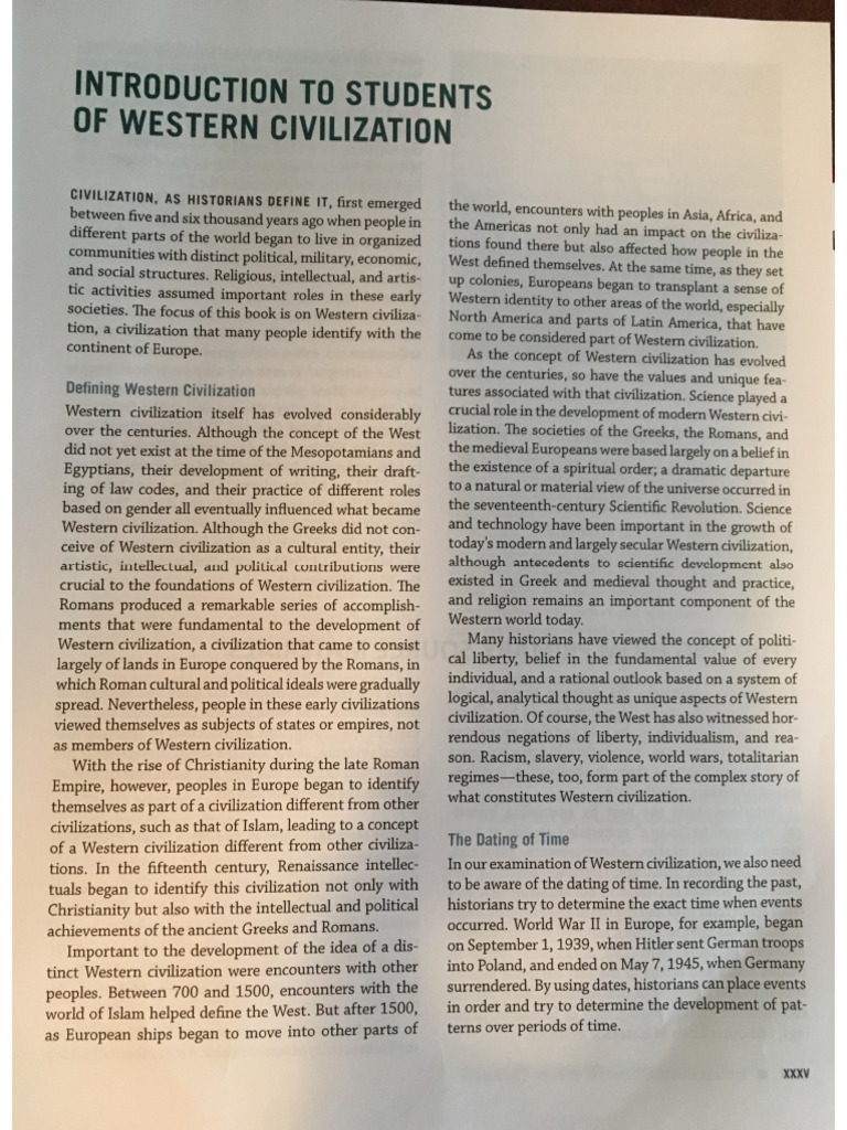 Introduction To Students of Western Civ | PDF