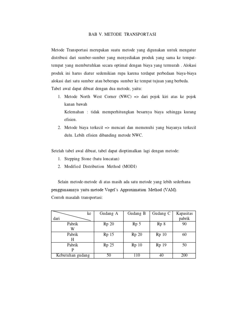 Masalah Transportasi | PDF