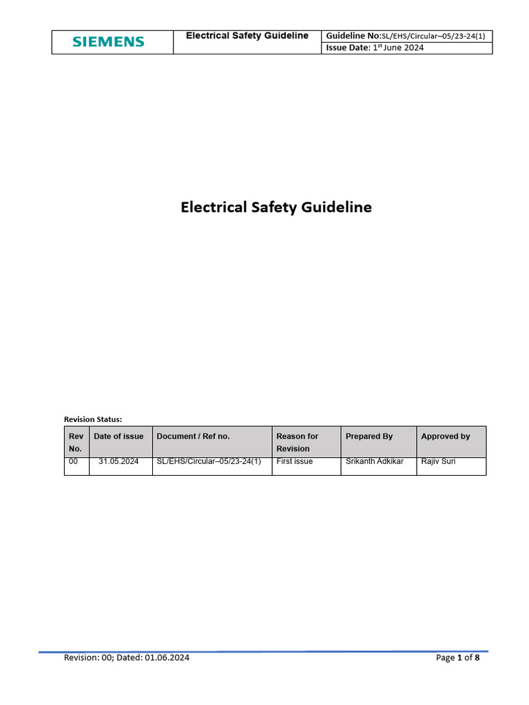 Electrical Safety Guideline - Final - 31st May 24 - 1915 | PDF ...