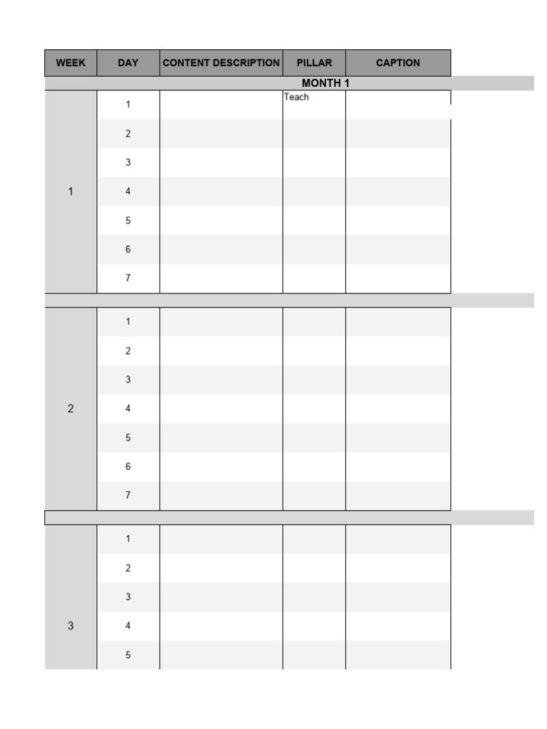 SMM Content Planner | PDF | Educational Technology | Facebook