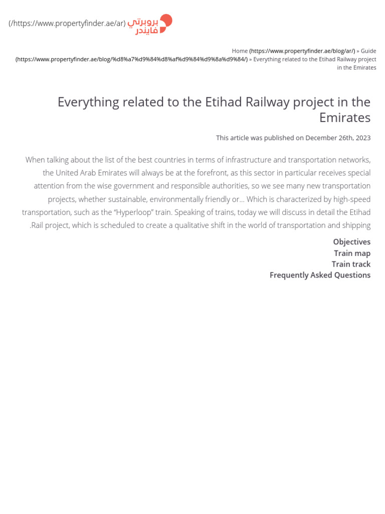 Etihad Rail Project Overview and Map | PDF | United Arab Emirates | Train