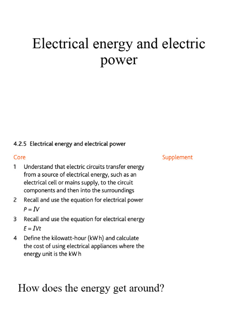 6-Electrical Energy and Power | PDF | Electric Power | Watt