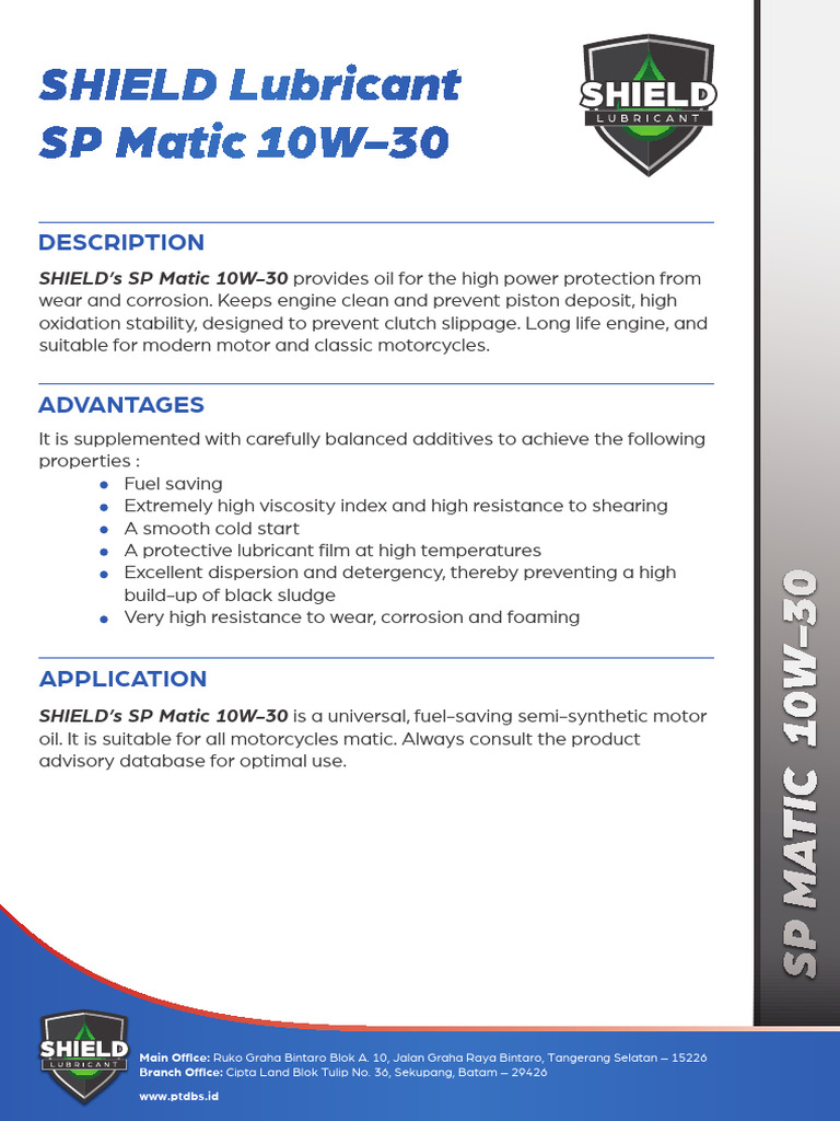 SP Matic 10W-30 | PDF | Motor Oil | Materials