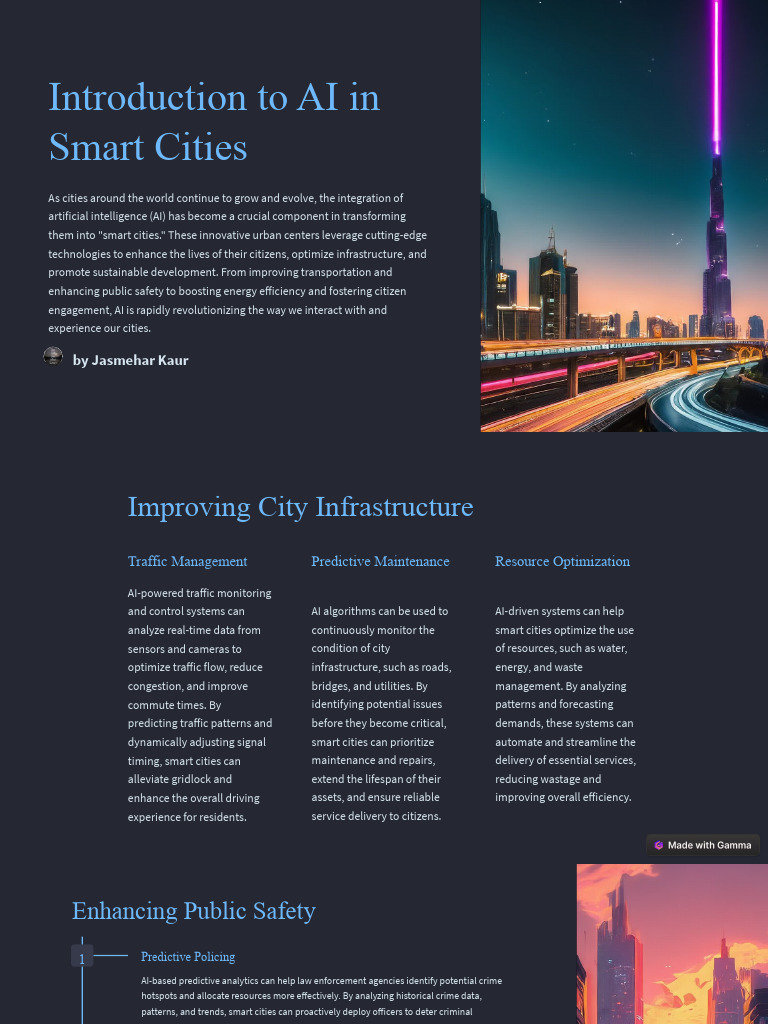 Introduction to AI in Smart Cities | PDF | Artificial Intelligence | Intelligence (AI) & Semantics