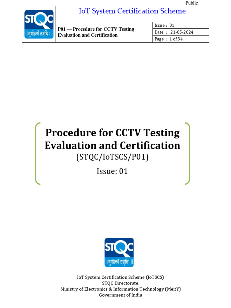 STQC CCTV Testing Certification Process | PDF | Transport Layer ...