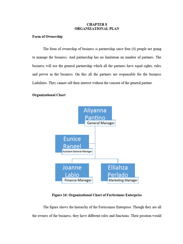 CHAPTER 8 Organizational Plan G | PDF | Business | Partnership