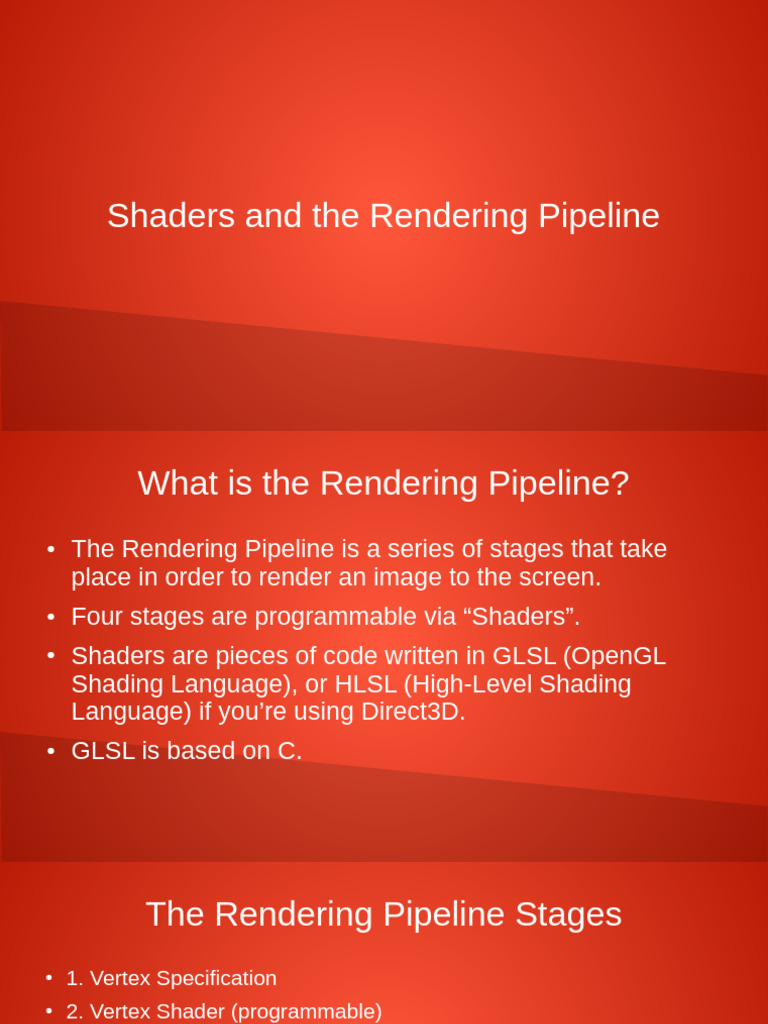 Slides Theory1 Shaders Pipeline | PDF | Shader | 3 D Computer Graphics