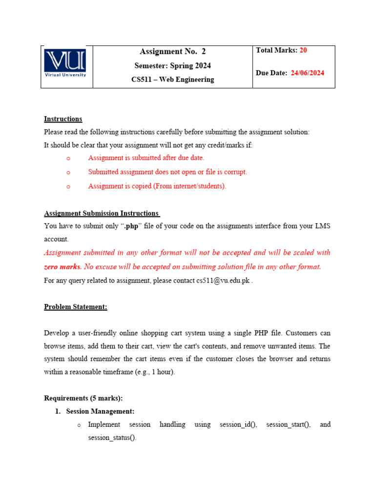 Spring 2024 - CS511 - 2 | PDF | Php | Http Cookie