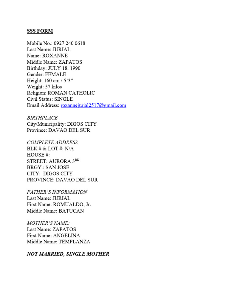 SSS Form | PDF