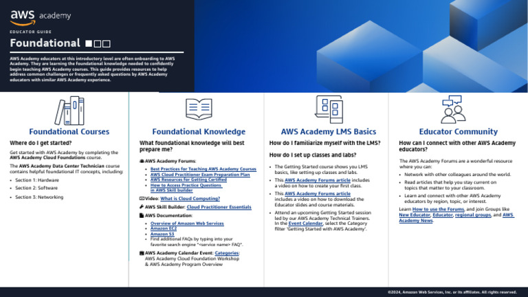 AWS Academy Educator Onboarding Guide | PDF | Amazon Web Services ...