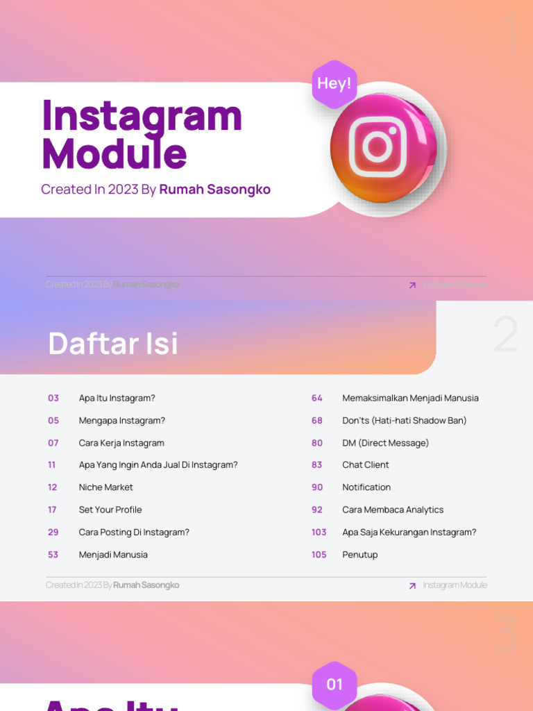 Modul Panduan Instagram 2023 | PDF | Karier & Perkembangan | Bisnis