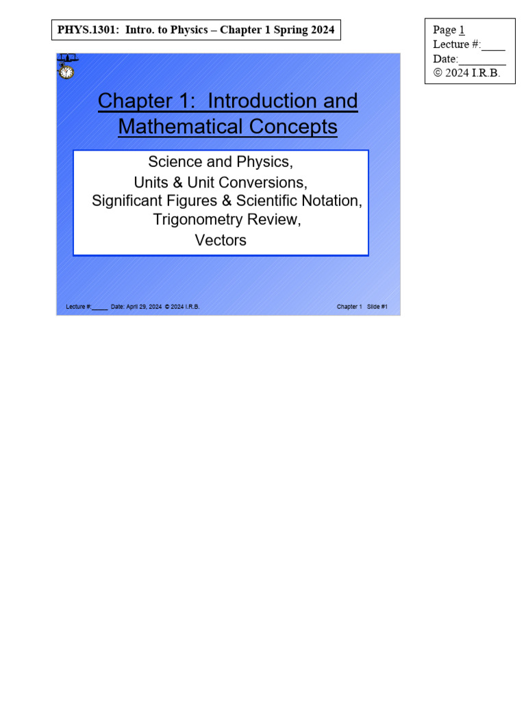 Chapt 1 | PDF | Kilogram | Euclidean Vector