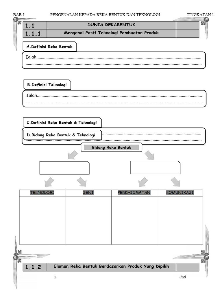 Bab 1 Pengenalan Reka Bentuk & Teknologi 1 | PDF