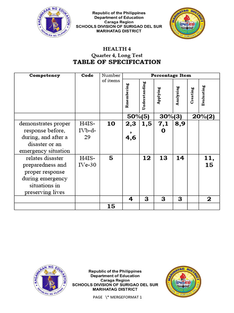 Health4 Long Test, Q4 | PDF