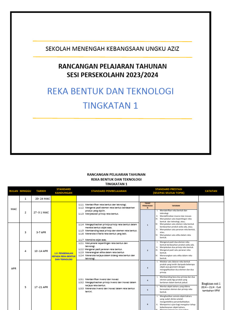 RPT RBT T1 2023.24 | PDF