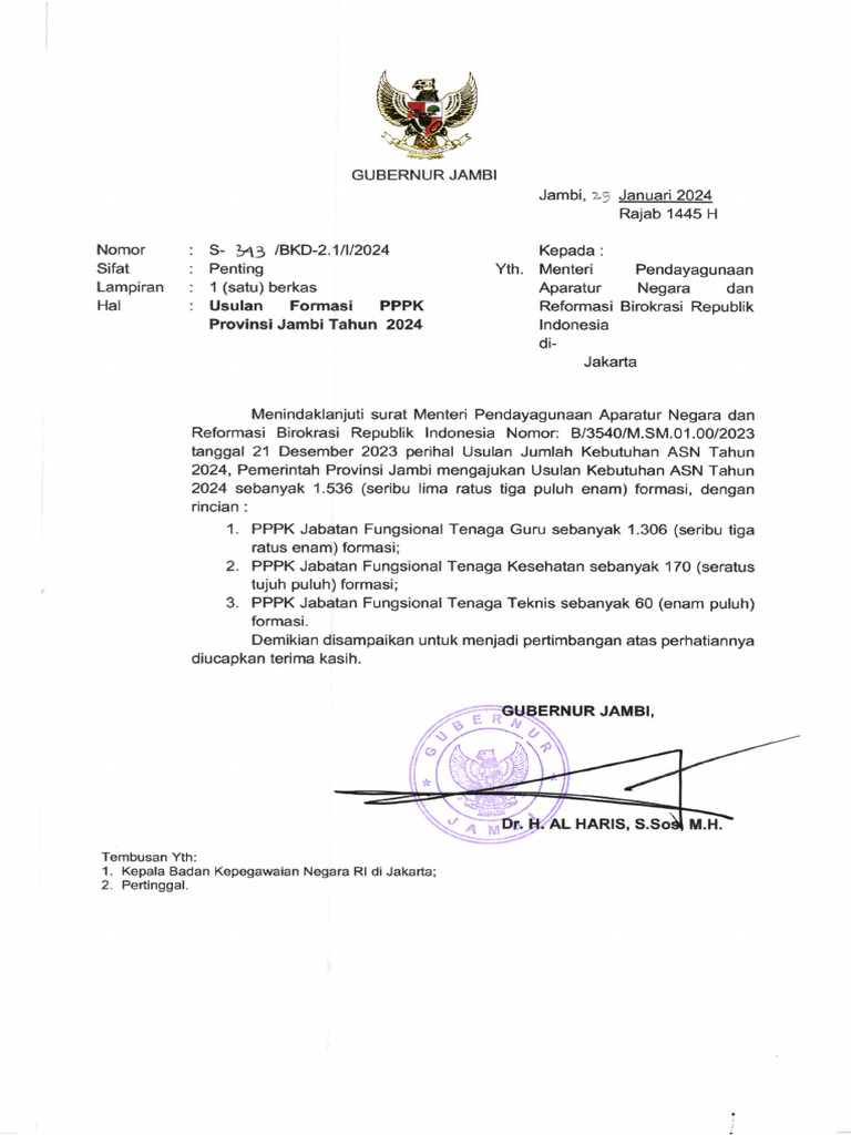 USUL FORMASI PPPK 2024 Becap | PDF