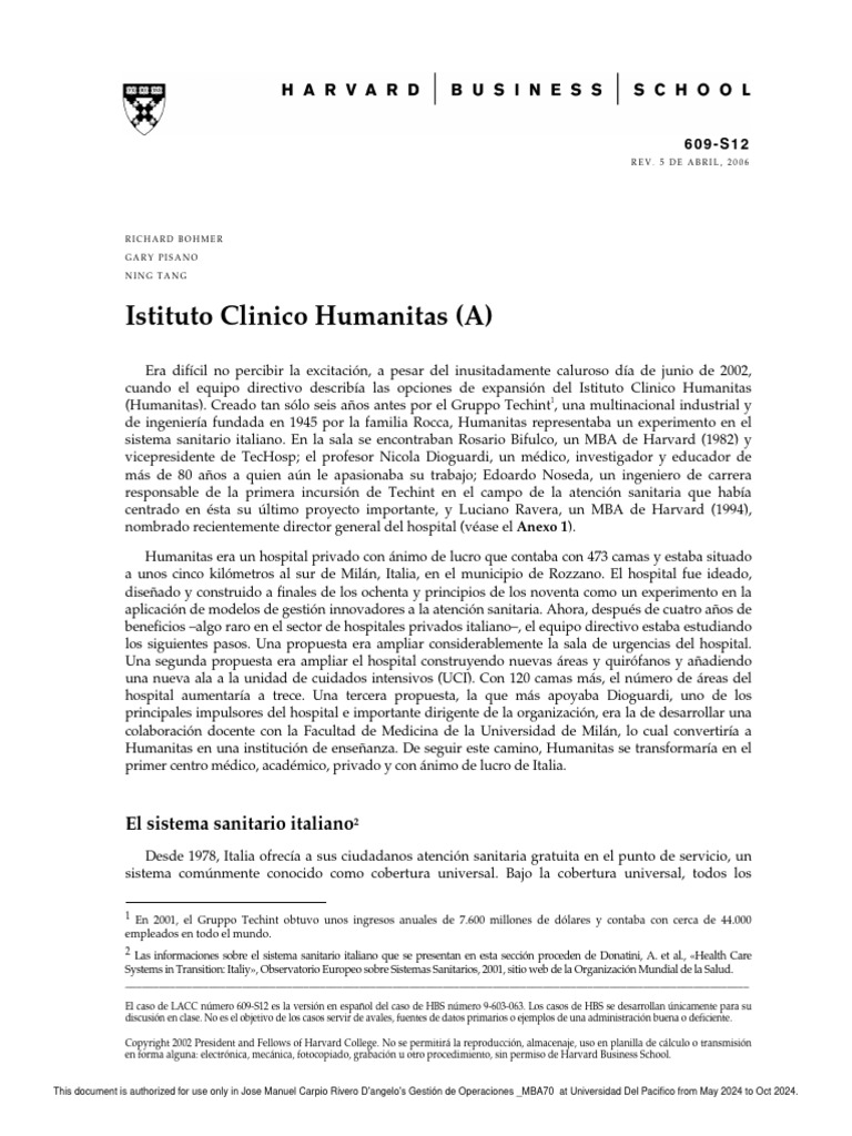 Istituto Clinico Humanitas (A) | PDF | Hospital | Enfermería