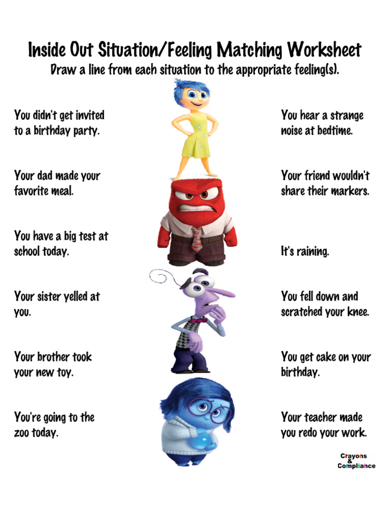 Inside Out Matching Worksheet 1 | PDF