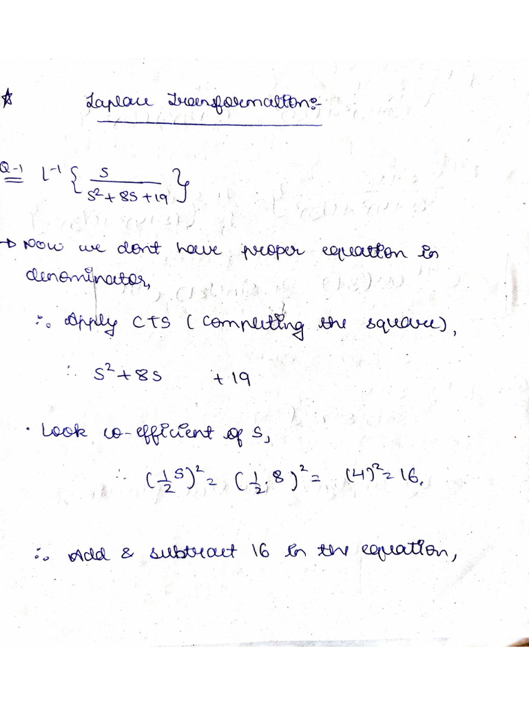 Extra Practice Questions For Laplace | PDF