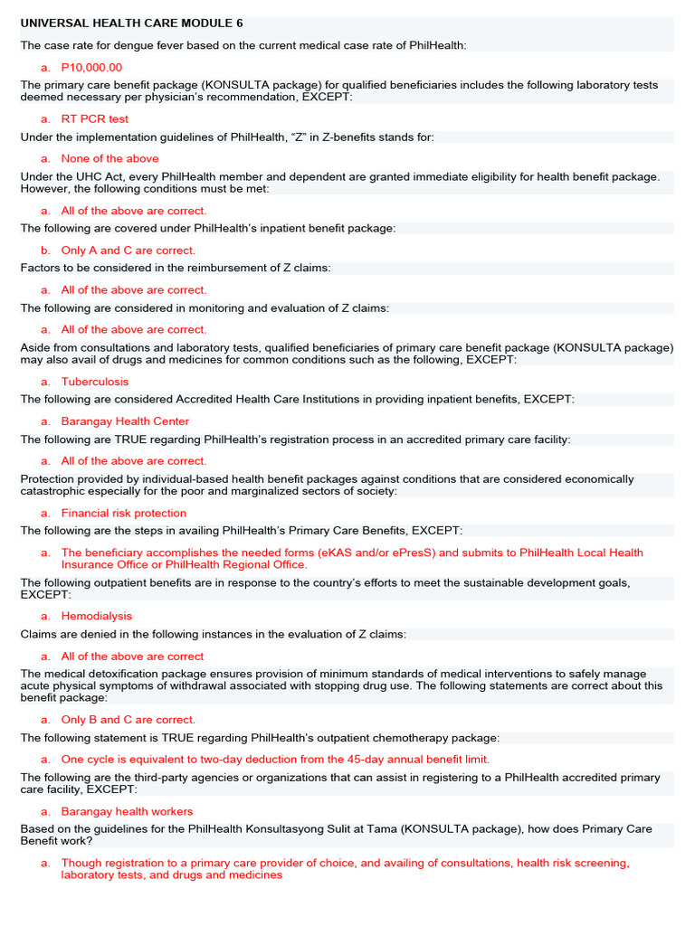 Module 6 UHC 2024 | PDF | Primary Care | Medicine