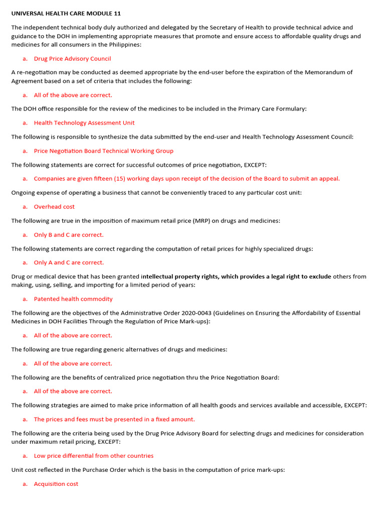 Module-11-UHC-2024 | PDF | Food And Drug Administration | Generic Drug