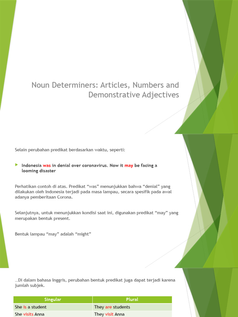 Noun Determiners, Numbers and Demontrative Adjetives | PDF