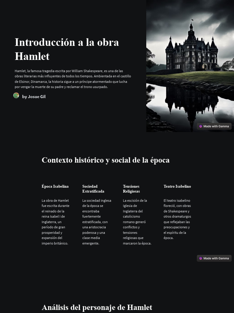 Introduccion A La Obra Hamlet | PDF | Aldea | William Shakespeare