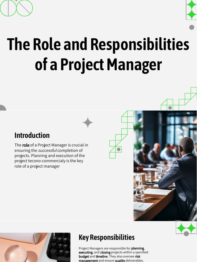 Slidesgo The Role and Responsibilities of A Project Manager ...