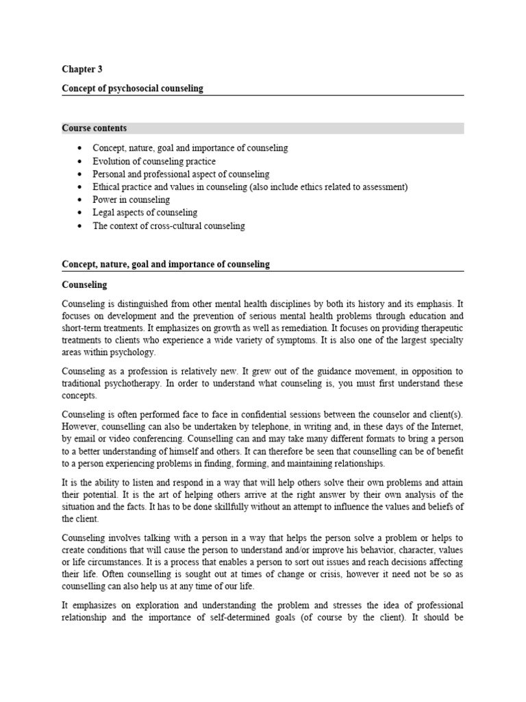 Unit 3 | PDF | Psychotherapy | Counseling Psychology