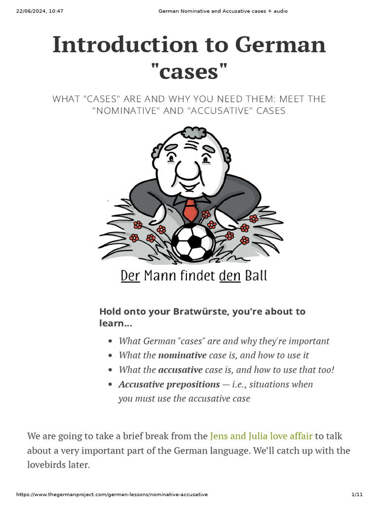 Understanding German Nominative & Accusative | PDF | Grammatical Gender ...