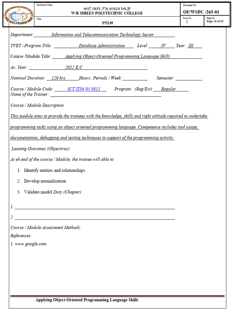 Apply Object Oriented Programming Language Skills Pdf Integer Computer Science Data Type