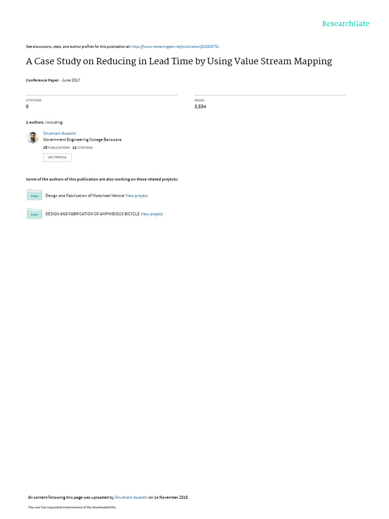 Lead Time Reduction Case Study | PDF | Lean Manufacturing | Production ...