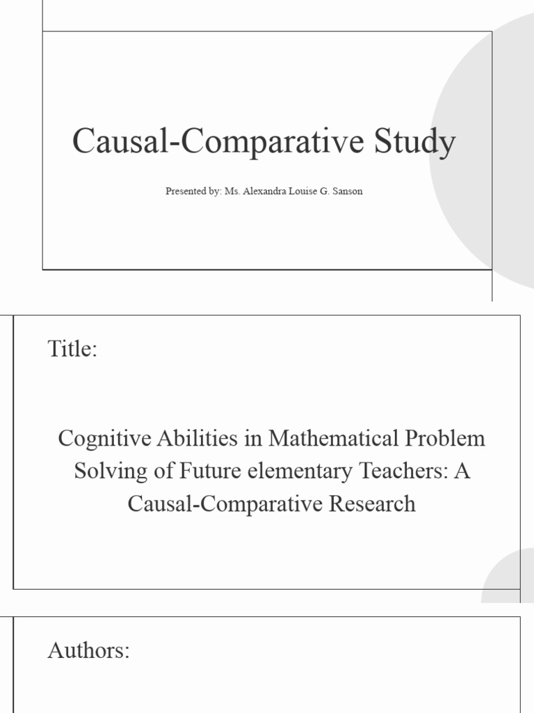 Causal-Comparative Study (SANSON) | PDF | Cognition | Science