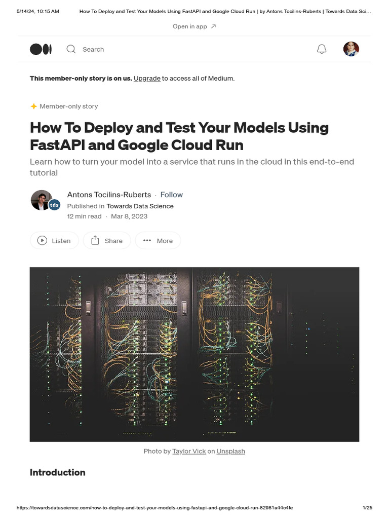 How To Deploy and Test Your Models Using FastAPI and Google Cloud Run ...