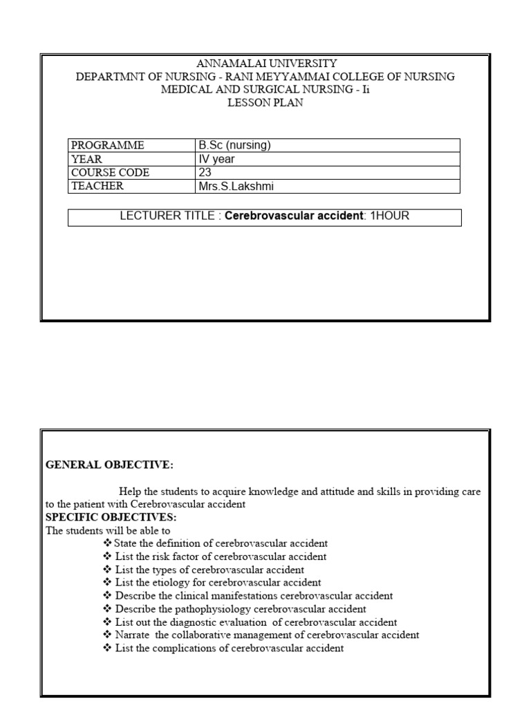 Cerebrovascular Accident | PDF | Stroke | Thrombus