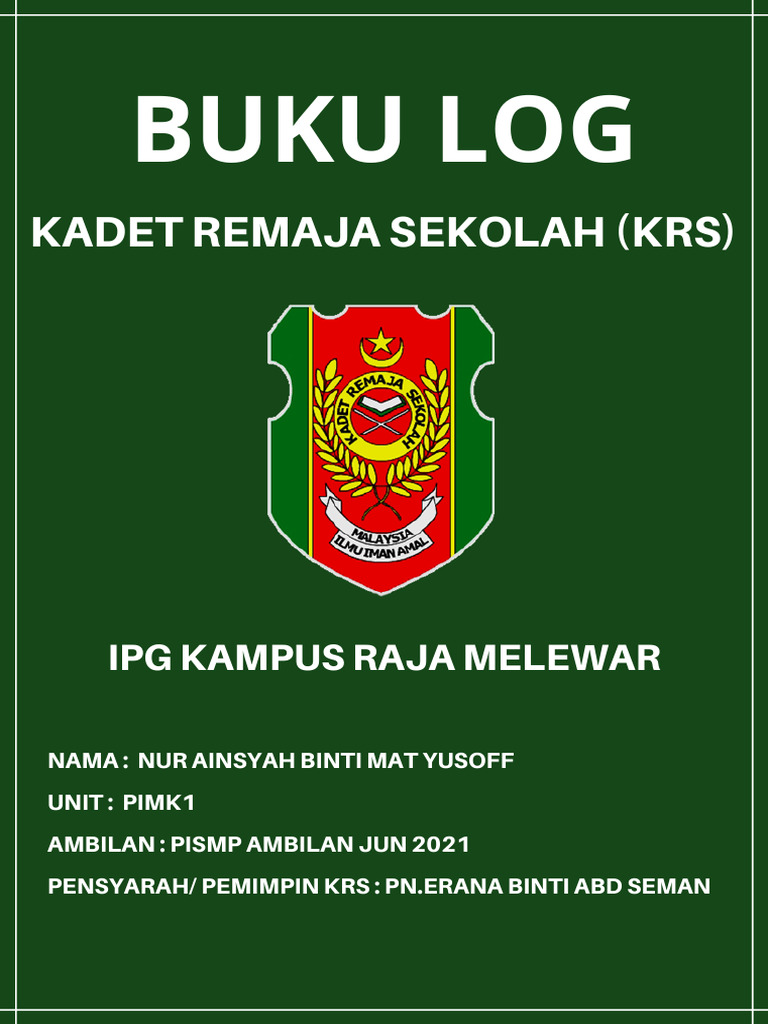 Buku Log Kadet Remaja Sekolah (KRS) | PDF