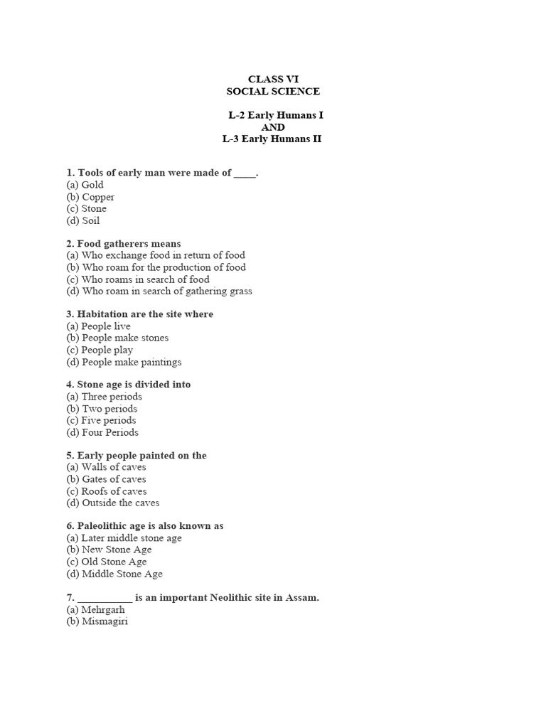 Early Human 1&2 Worksheet | PDF