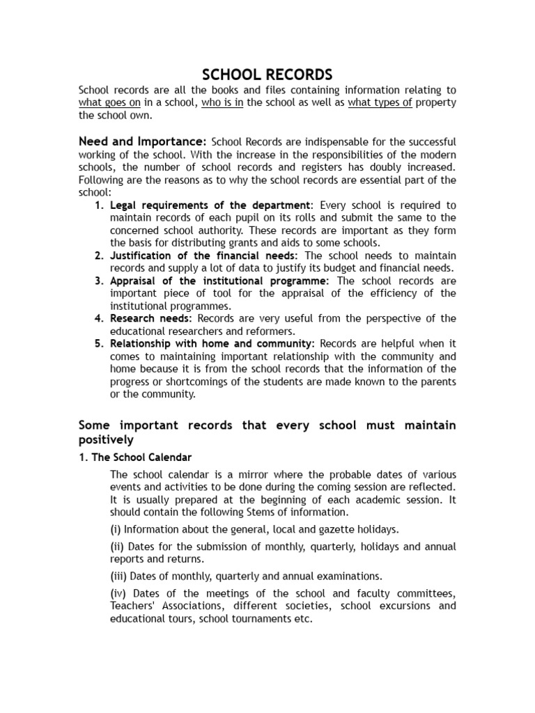 School Records | PDF | Teachers