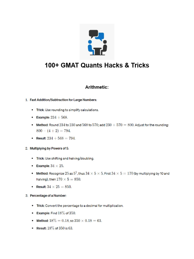 GMAT Quants Hacks & Free Consultation | PDF