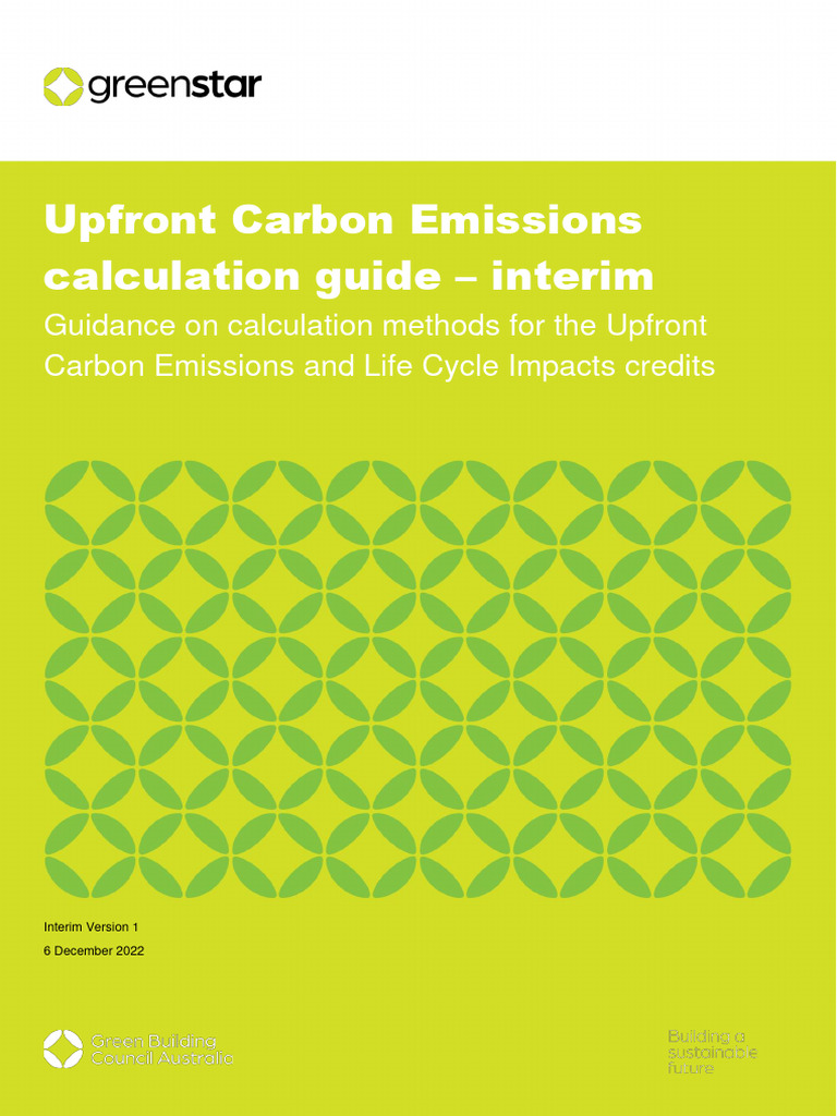 Upfront Carbon Emissions Calculation Guide | PDF | Life Cycle ...