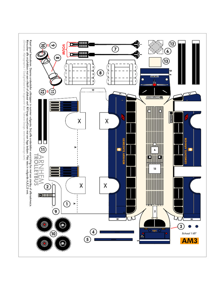 Paper Card Model - h0 Arnhem NL Trolleybus 101 | PDF