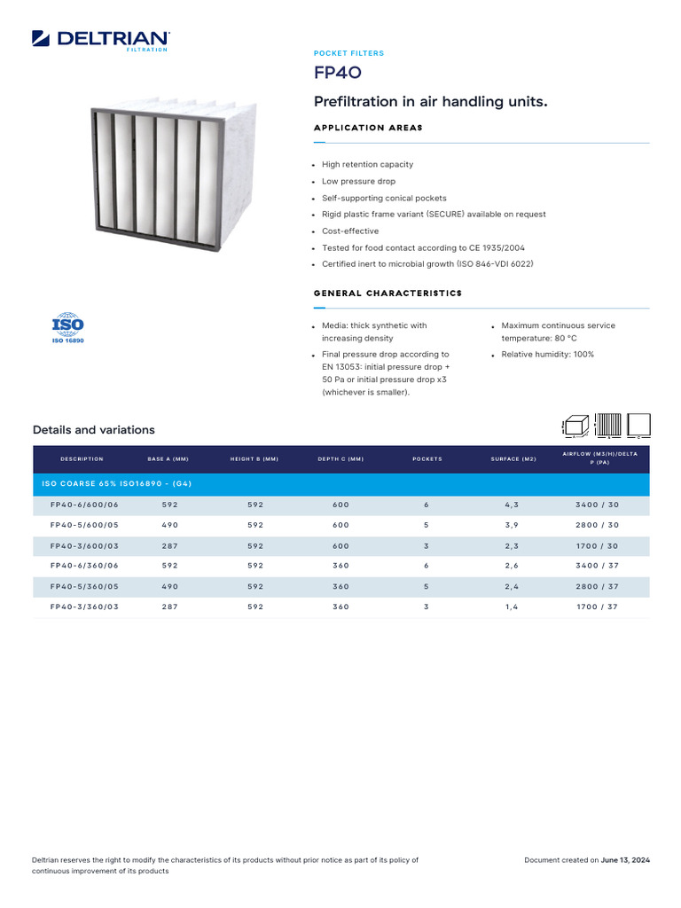 Air Handling Unit Prefilters | PDF