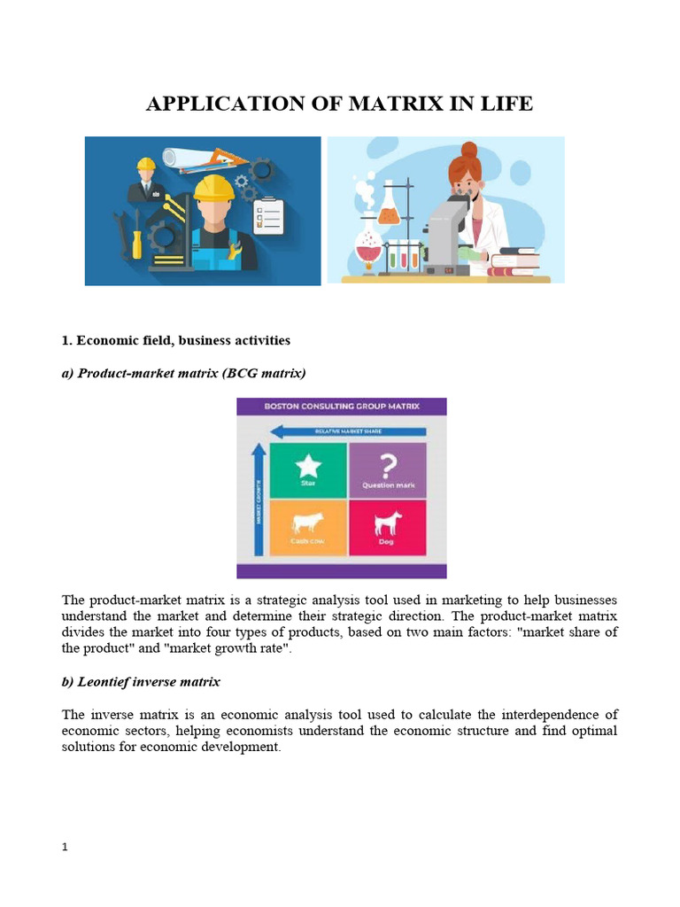 Application of Matrix in Life | PDF | Swot Analysis | Matrix (Mathematics)