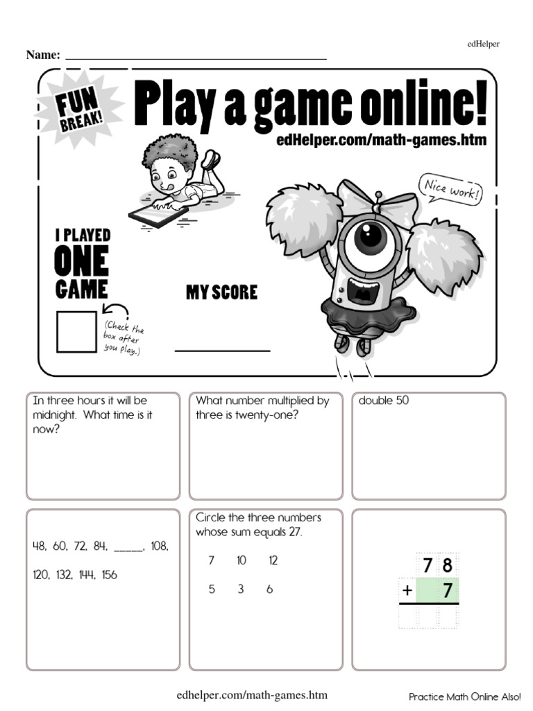 Math-Games-Online-with-Worksheets-grade3 | PDF